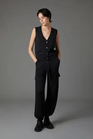 P.a.r.o.s.h Drawstring Wool-blend Cargo Trousers - Black