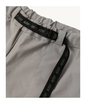 AUTRY Elastic Waist Logo Waistband Hiking Pants With Snap Hem
