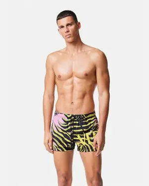 Versace Tiger Print Swim Trunks