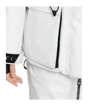 Gucci Gg Jacquard Hooded Jacket With Drawstring Accents