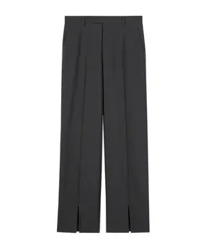 Gucci Straight-leg Trousers With Split Hem - Grey