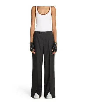 Gucci Straight-leg Trousers With Split Hem - Grey