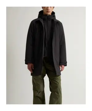 Woolrich Removable Hooded Jacket With Primaloft Ecoblack Padding - Black