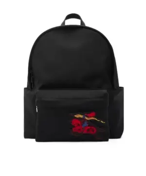 Burberry Backpack With Equestrian Knight Appliqu - Black