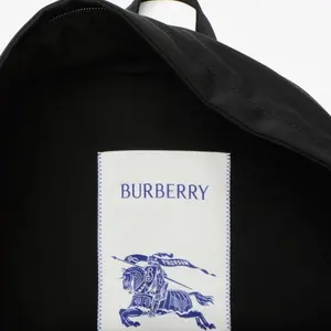 Burberry Backpack With Equestrian Knight Appliqu - Black
