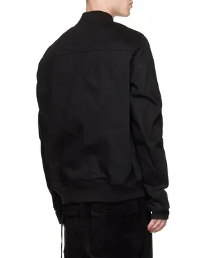 Rick Owens Logo Zipper Bomber Jacket - Black