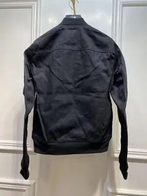 Rick Owens Logo Zipper Bomber Jacket - Black