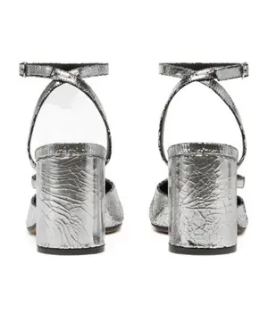 MAISON MARGIELA Tabi Split Toe Heeled Sandals - Silver