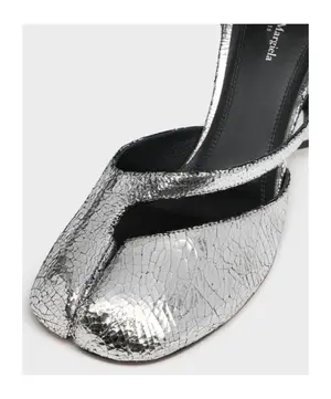 MAISON MARGIELA Tabi Split Toe Heeled Sandals - Silver
