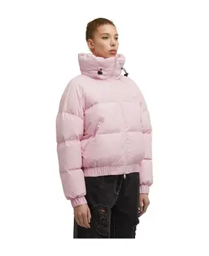 MSGM Quilted Funnel Neck Cropped Puffer Jacket