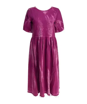 GANNI Open Back Short Sleeve Dress With Buckle Fastening - Purple