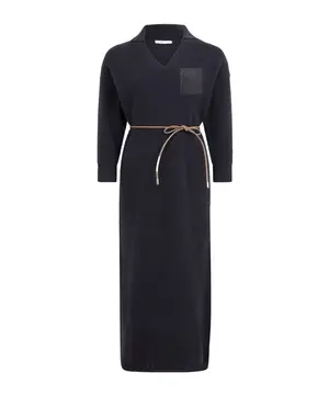 Peserico Belted Ribbed Knitted Dress