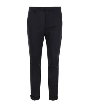 DONDUP Cuffed Slim Fit Pants - Black