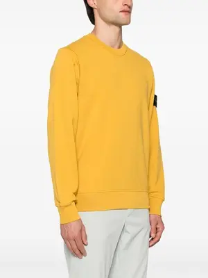 Stone Island Logo Patch Crewneck Sweatshirt - Mustard-colored