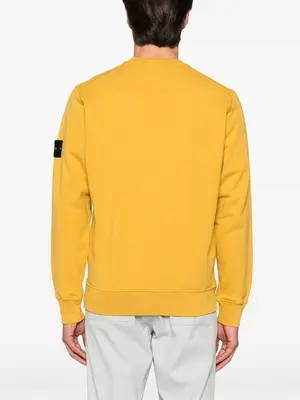 Stone Island Logo Patch Crewneck Sweatshirt - Mustard-colored