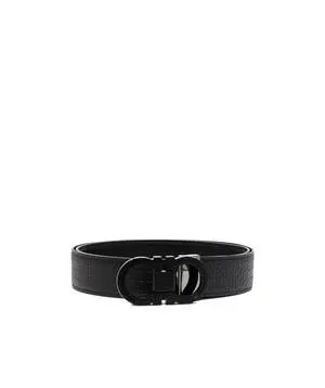 FERRAGAMO Gancini Logo Belt - Black
