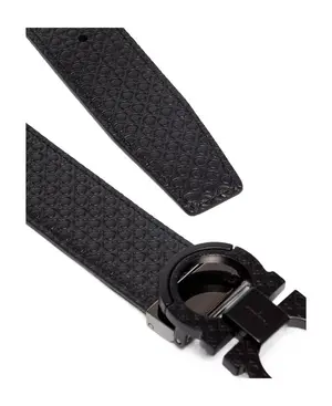 FERRAGAMO Gancini Logo Belt - Black