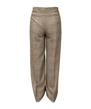 D.exterior Plaid Pattern Casual Pants - Multicolor
