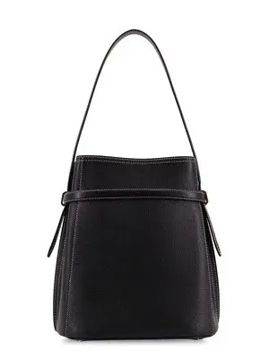 TOTEME Logo Printed Bucket Bag - Black