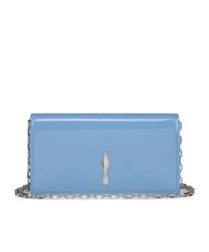 CHRISTIAN LOUBOUTIN Bettina Foldover Clutch Bag - Blue