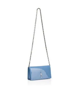 CHRISTIAN LOUBOUTIN Bettina Foldover Clutch Bag - Blue
