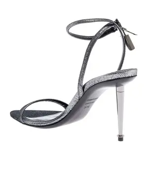 TOM FORD Laminated Hammered Effect Heeled Sandals - Gray
