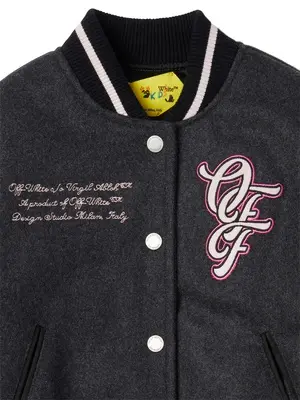 Off-White Embroidered Varsity Jacket - Black