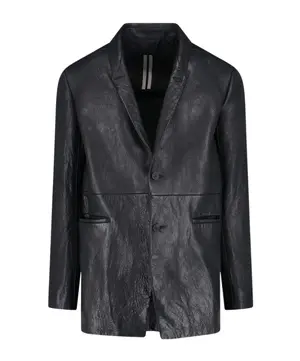 Rick Owens Single-breasted Leather Blazer