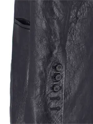 Rick Owens Single-breasted Leather Blazer