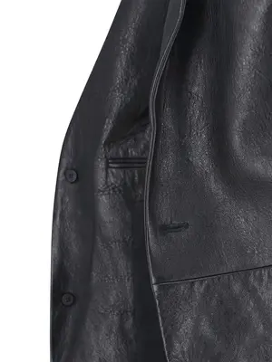 Rick Owens Single-breasted Leather Blazer