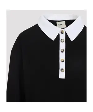 Khaite Faithful Buttoned Polo Top