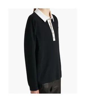 Khaite Faithful Buttoned Polo Top