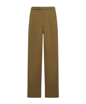 Giorgio Armani Pleated Relaxed-fit Pants - Brown