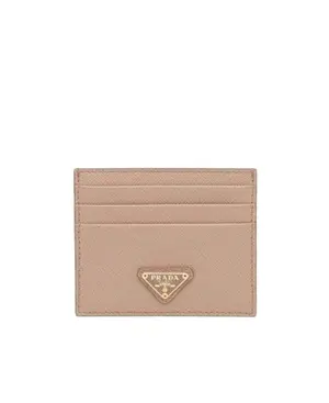 Prada Logo Plaque Cardholder - Nude