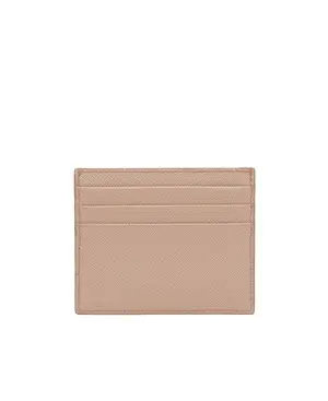 Prada Logo Plaque Cardholder - Nude