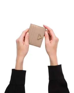 Prada Logo Plaque Cardholder - Nude