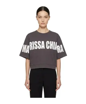 Marissa Chiara Big Logo Bat Short Sleeve Sweatshirt