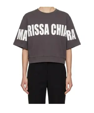 Marissa Chiara Big Logo Bat Short Sleeve Sweatshirt