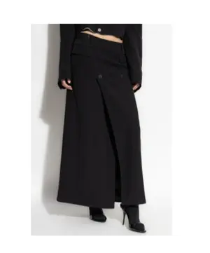 Balenciaga Maxi Skirt With Decorative Buttons