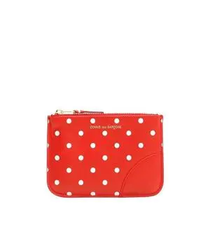 Comme Des Garçons Comme Des Garons Wallet Polka Dot Printed Coin Zipped Wallet - Red