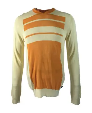 Emporio Armani Logo Pattern Long Sleeve Sweater - Nude