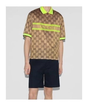 Gucci Mesh Gg Printed Polo Shirt