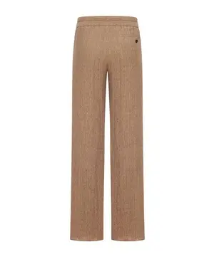 Giorgio Armani Pleated Linen Trousers - Brown