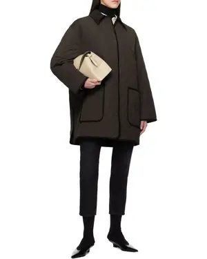 TOTEME Diamond-quilted Buttoned Jacket - Espresso