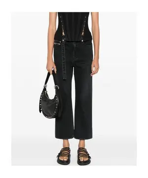 Sacai Straight-leg Belted Cropped Jeans