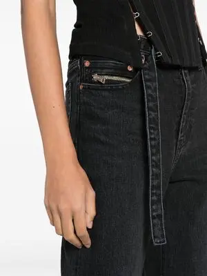 Sacai Straight-leg Belted Cropped Jeans