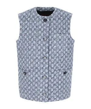 Gucci Monogrammed Tweed Vest - Gray