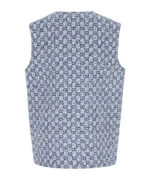 Gucci Monogrammed Tweed Vest - Gray