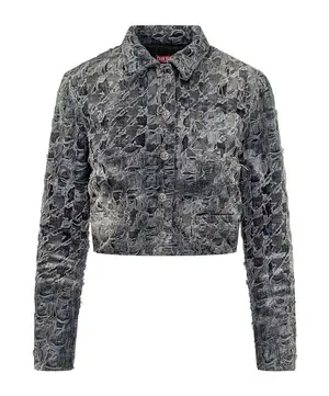 DIESEL® Distressed Cropped Denim Jacket