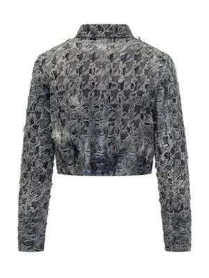 DIESEL® Distressed Cropped Denim Jacket
